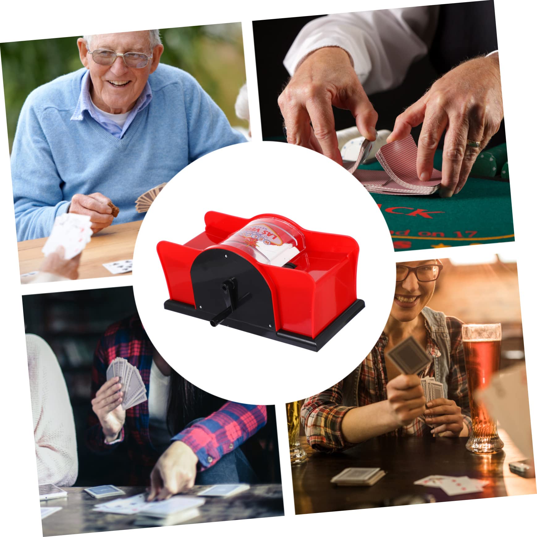 Gadpiparty Shuffler Card Shuffling Machine Playing Card Mixer Electric Tools Hand Wisking Tool Electric Power Tools Equipment Manual Playing Cards Tool Automatic Poker Deck Plastic