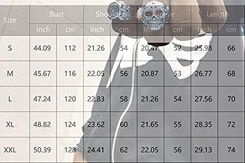 Liposhion Men Women Zip Up Hoodies Goth Skeleton Hand Graphics Y2K Harajuku Novelty Sweatshirt (B1,M)
