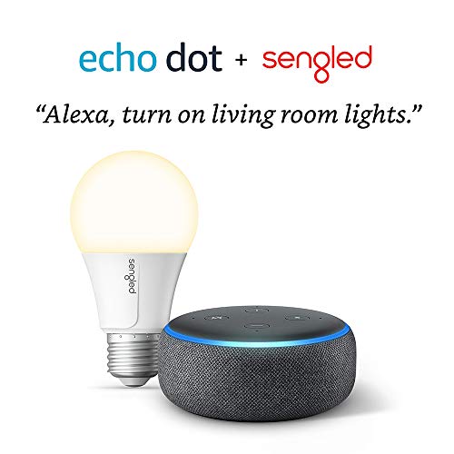Echo Dot (3rd Gen) Charcoal Bundle with Sengled Wi-Fi Smart Bulb