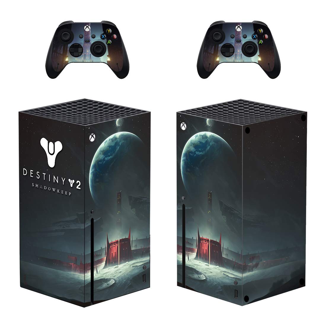 FELIPE SEIJI KUBA Protective Vinyl Skin Decal Cover for Xbox Series X Console Wrap Sticker Skins with Two Free Wireless Controller Decals Destiny 2