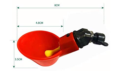 LIUSM 15 Pcs Chicken Water Bowls with Nuts, Plastic Poultry Waterer Feeder Breeding Equipment for Chicken Bird Quail Drinker