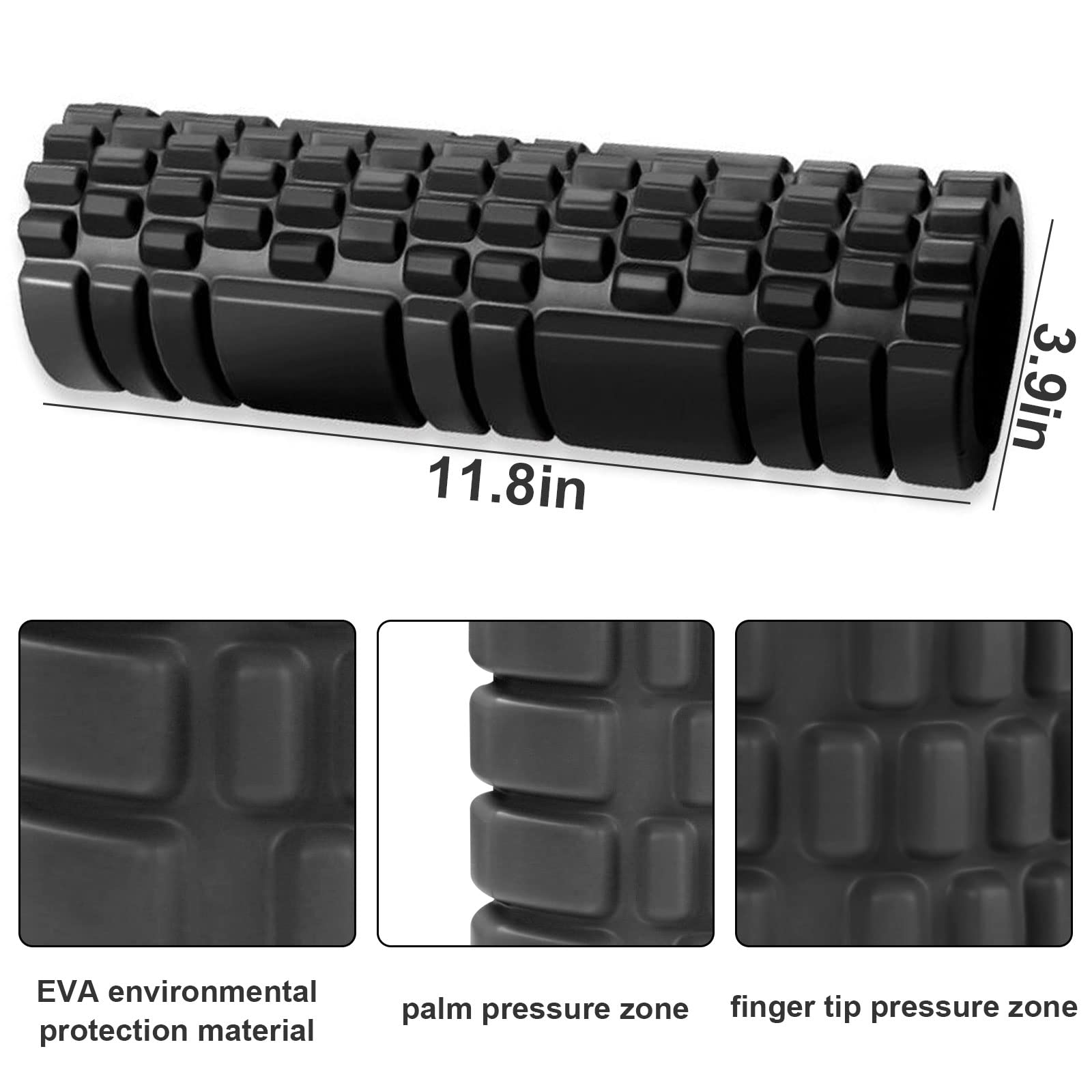 Foam Roller,IEKEODI 30CM Trigger Point Exercise Roller, High Density Muscle Roller, Myofascial Release, Deep Tissue Trigger Muscles Roller Set for Pain Relief Massage,Exercise,Pilates