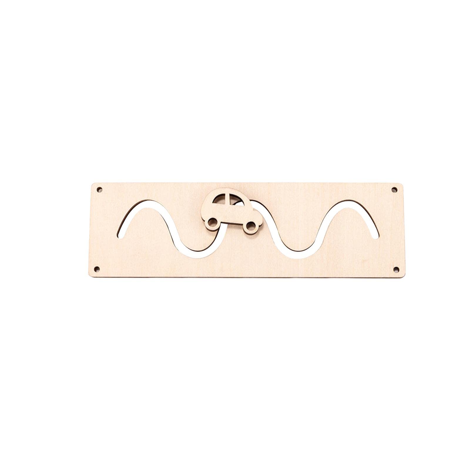 Gazechimp Kids Busy Board Walkway Slide Toy DIY Accessories Learning Skill Wooden Puzzle Sensory Toy Activity Center Board for Children Toddler - Car