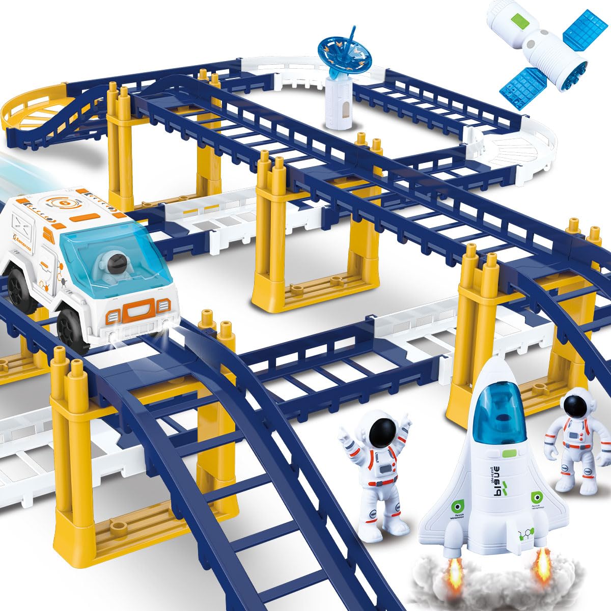Exciting Space Orbit Set:Exciting Toy for Boys and Girls,The to Stimulate Imagination and Have Fun with Spaceships⌠(Engineering railcar 222 PCS)