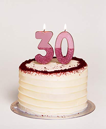 Talking Tables Rose Gold Glitter Number 2 Candle Premium Quality Cake Topper Decoration Pretty, Sparkly for Kids, Adults, 21st Birthday Party, Anniversary, Milestone