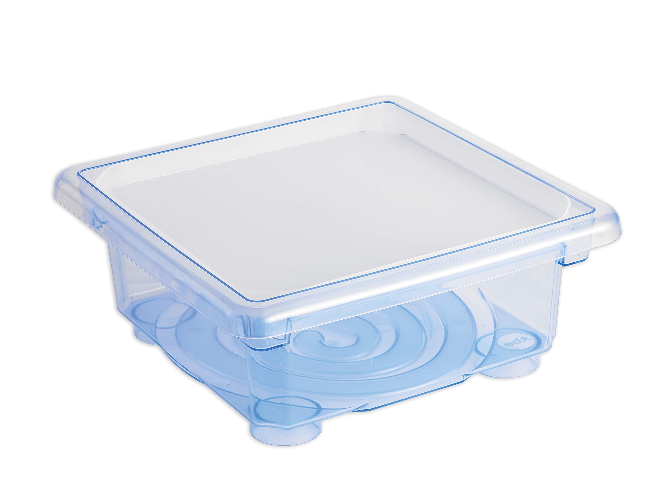 edxeducation-66109 Fun2 Play Activity Tray with Lid - Crystal Clear - Ages 18m+ - Ultra Strong Sensory Tub for Sand and Water Play
