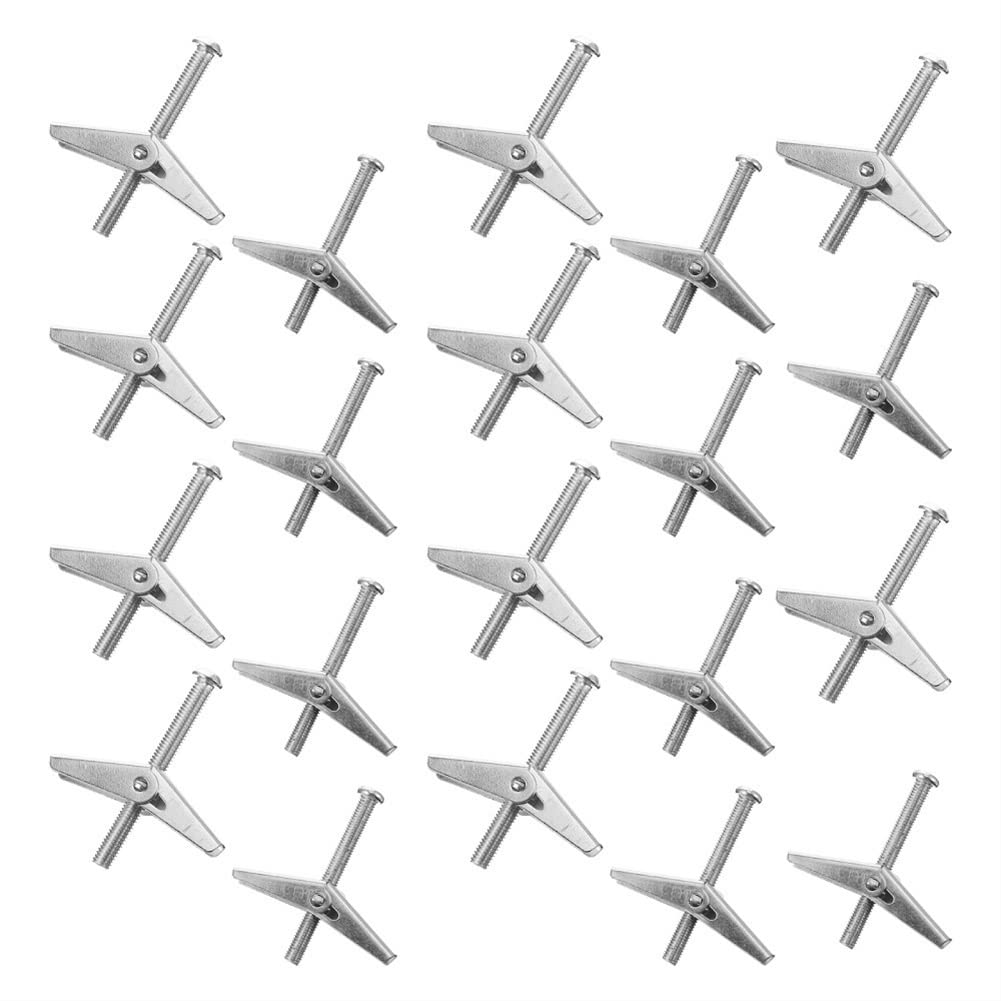 MOBEBI Expansion Bolts,20pcs M5 Toggle Bolt Wing Nut Hanging Heavy Items Bolt Drywall Bolts Anchor Bolts