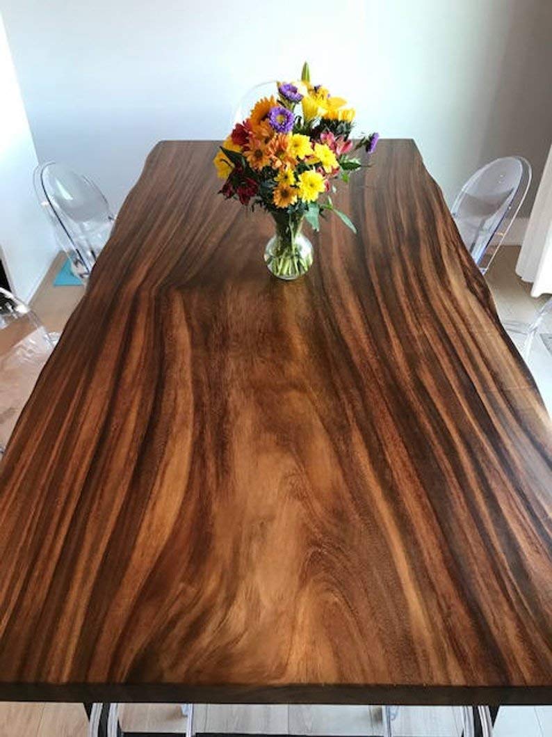 Live Edge Dining Table made in a modern rustic finish