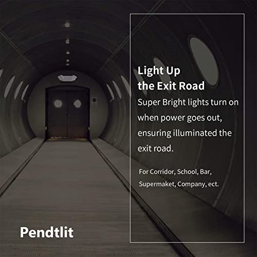 Pendtlit Commercial Emergency Light, UL Certified, White Emergency Light Fixture with 2 LED Square Heads Adjustable & Backup Batteries Exit Lighting(6Pack)