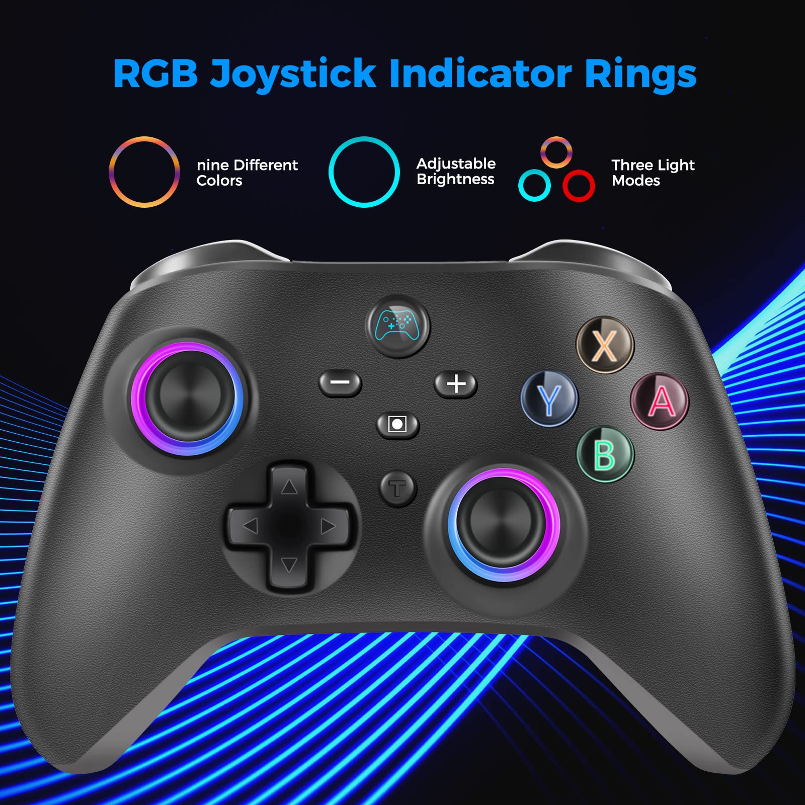 GLOWANT Wireless Controller Replacement for Nintendo Switch Controller,Wireless Pro Gamepad Joystick with Dual Vibration and Built-in 1000mAh Rechargeable Battery Compatible with Switch Console