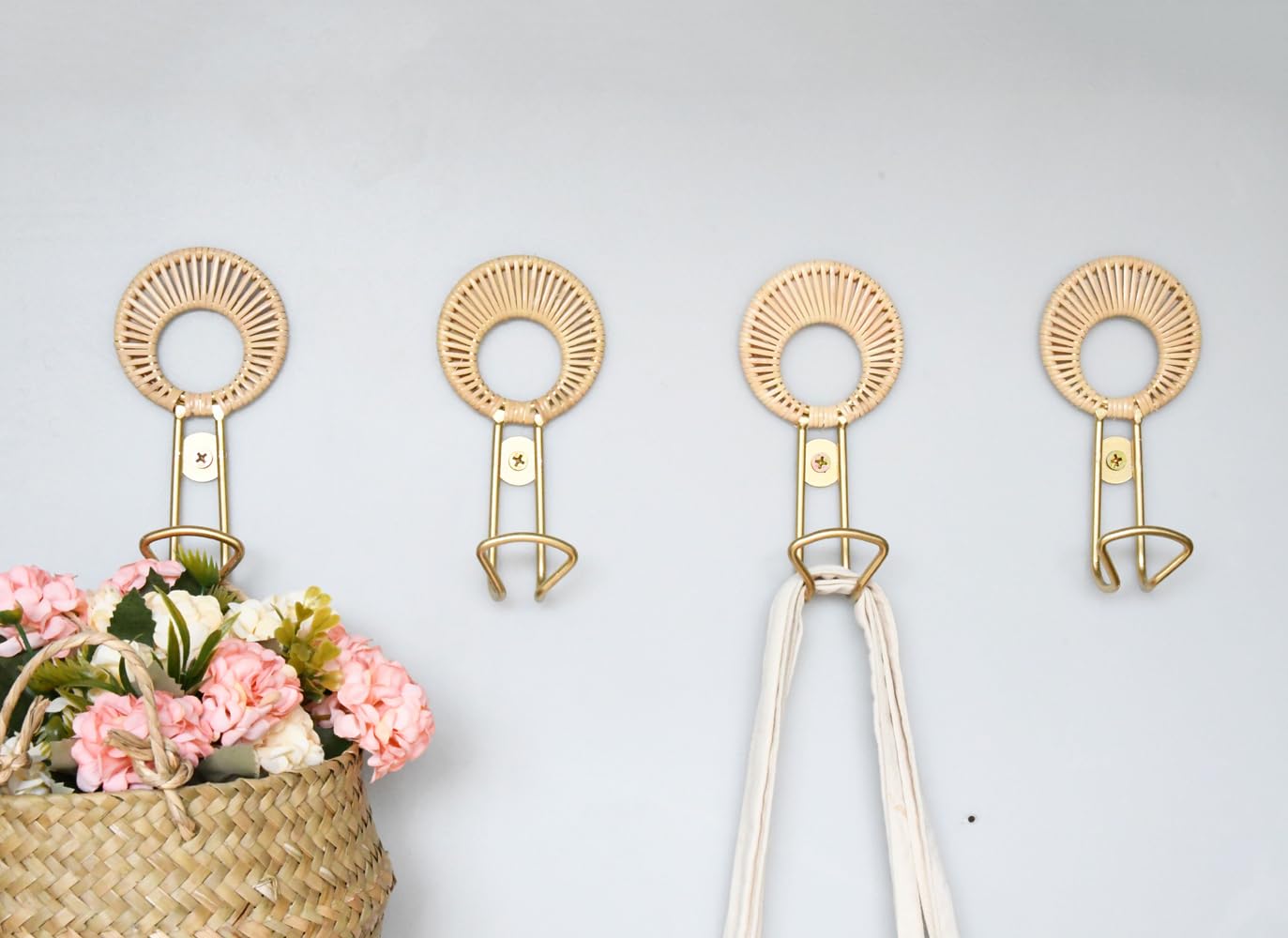 OVENKEI Wall Hooks Boho Nursery Decor Wall Hooks for Hanging Towel Hook Boho Decor Wall Hooks Decorative for Hanging Towels
