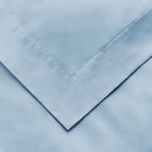 SUPERIOR Egyptian Cotton 1000 Thread Count Duvet Cover Set, Bed Covers, Includes 1 Duvet Cover with Button Closure, 2 Pillow Shams, Oversized Bedding Décor, Full/Queen, Light Blue