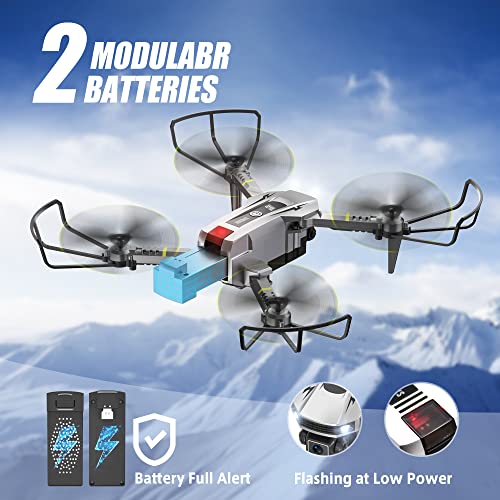 TOPRCBOXS S2 Mini Drone for Kids with 1080P HD Camera, FPV Quadcopter Cool Toys Gifts for Boys Girls, Foldable Drones with Altitude Hold, Gravity Control, 3D Flips, Headless Mode, and 2 Batteries