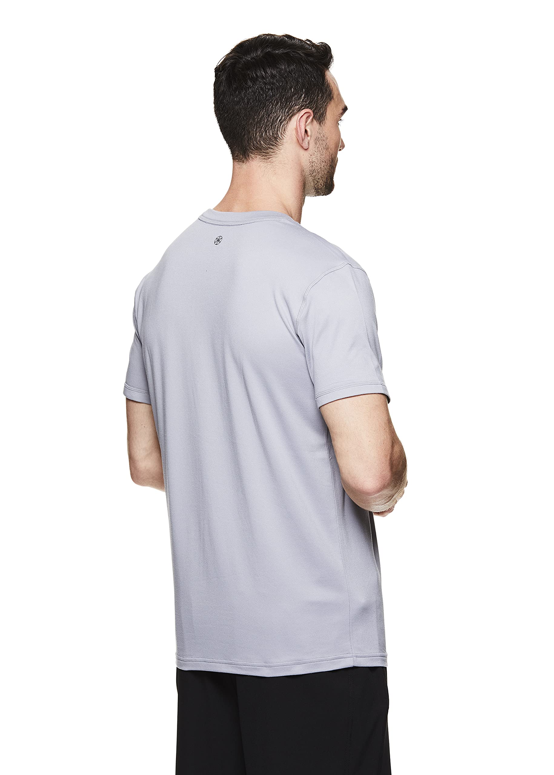 Gaiam Men's Athletic Yoga T-Shirt - Moisture Wicking Gym Training and Workout Shirt - Everyday Sleet Heather, Medium