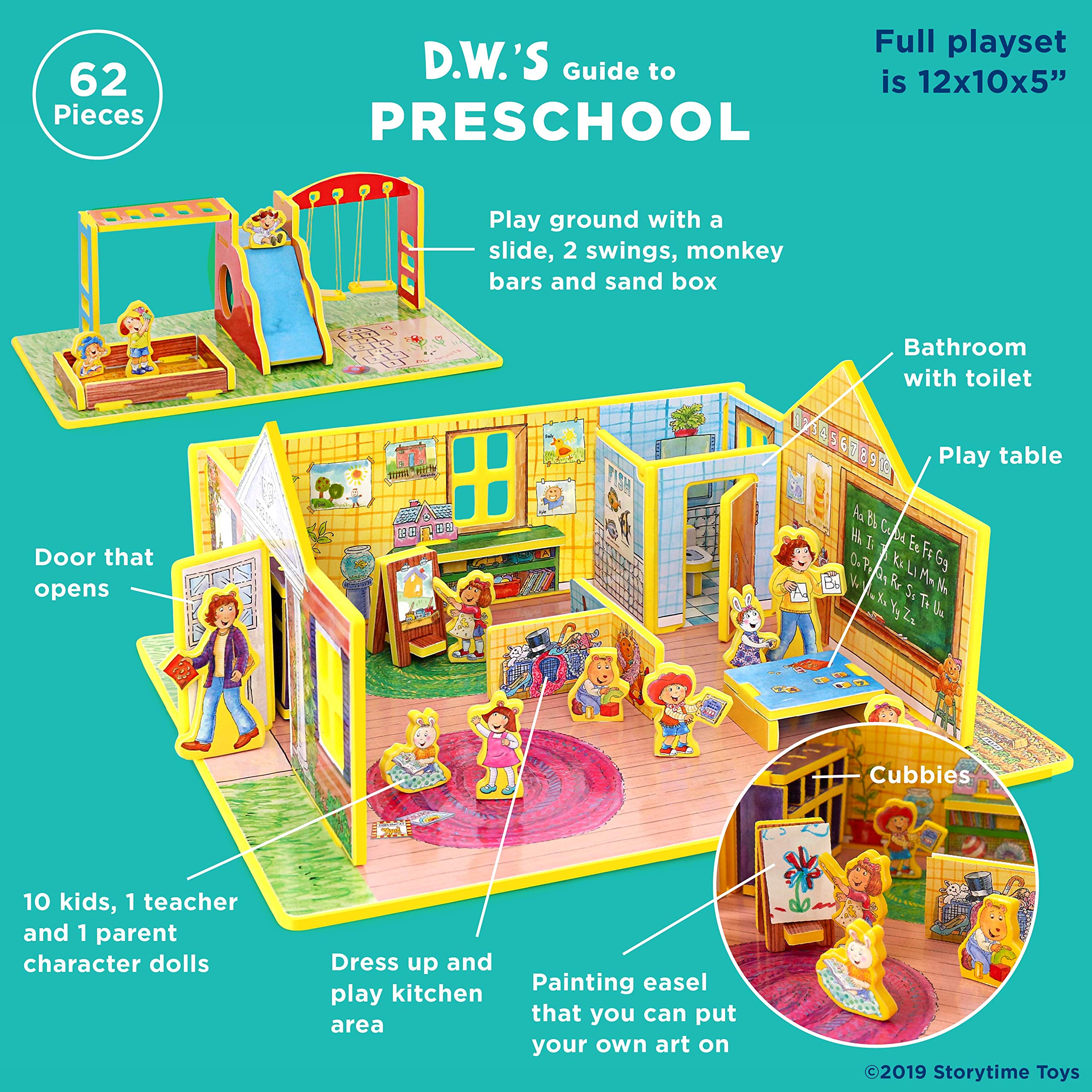 STORYTIME TOYS D.W.'s First Day of Preschool 3D Puzzle - Book and Toy Set - 3 in 1 - Book, Build, and Play