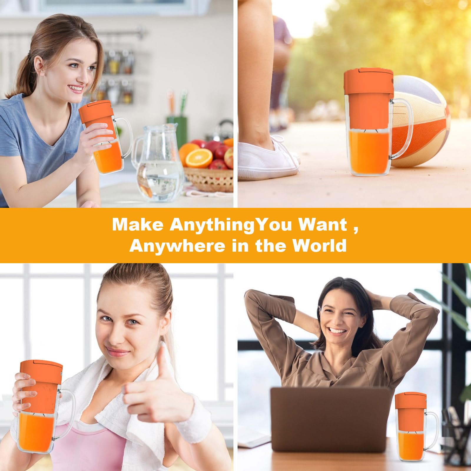 Portable Blender, 10 oz Mini Personal Blender for Smoothies, Fruits, and Veggies with Rechargeable USB, Easy to Clean suitable for Traveling or Camping