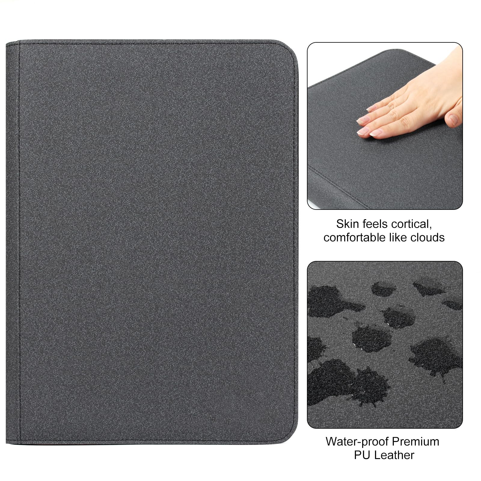 GEAoffice Card Binder - Large 9 Pocket Trading Card Album Folder with 30 Removable Sleeves- 540 Pockets Top Loading Collector Binder for Yugioh, TCG, MTG, Black