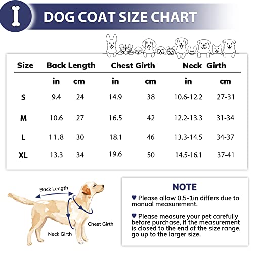 SUNFURA Winter Dog Coats, Warm Dog Down Jacket with 4 Legs, Reflective Windproof Puppy Turtleneck Snowsuit for Cold Weather, Lightweight Padded Puffer Dog Vest Apparel for Small Medium Dog