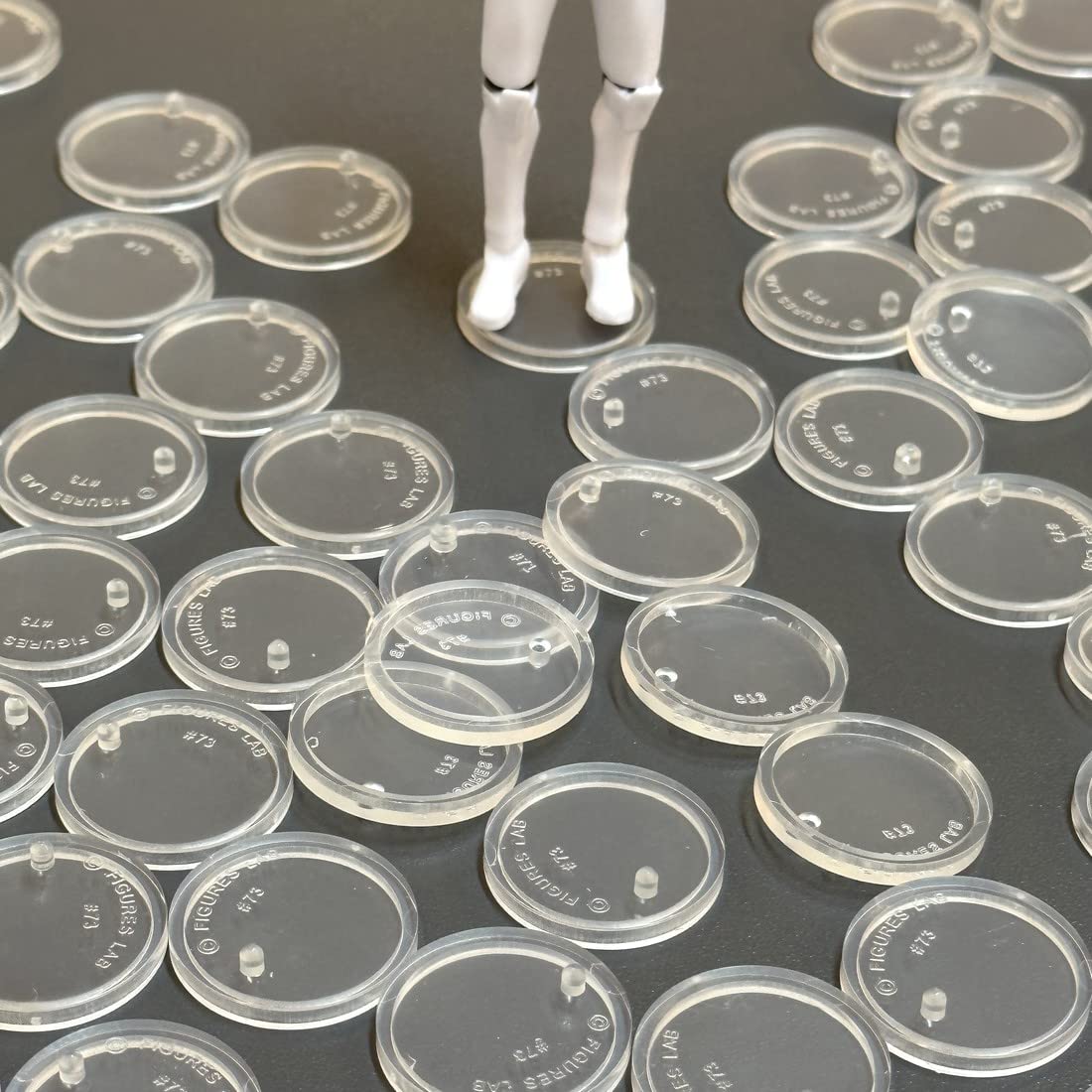 FIGURESLAB 60Pcs 25mm wide Round Clear Figure Display Stand Base Fit for 3.75” MODERN Star Wars / MODERN Gi Joe /Marvel Legends Action Figure toy