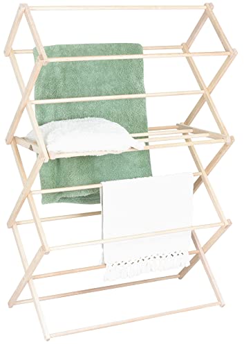 Pennsylvania Woodworks Clothes Drying Rack: Solid Maple Hardwood Laundry Rack for Bedding, Blankets, Towels & More, Heavy Duty, Folding Drying Rack Made in USA, No Assembly Needed, Extra Large
