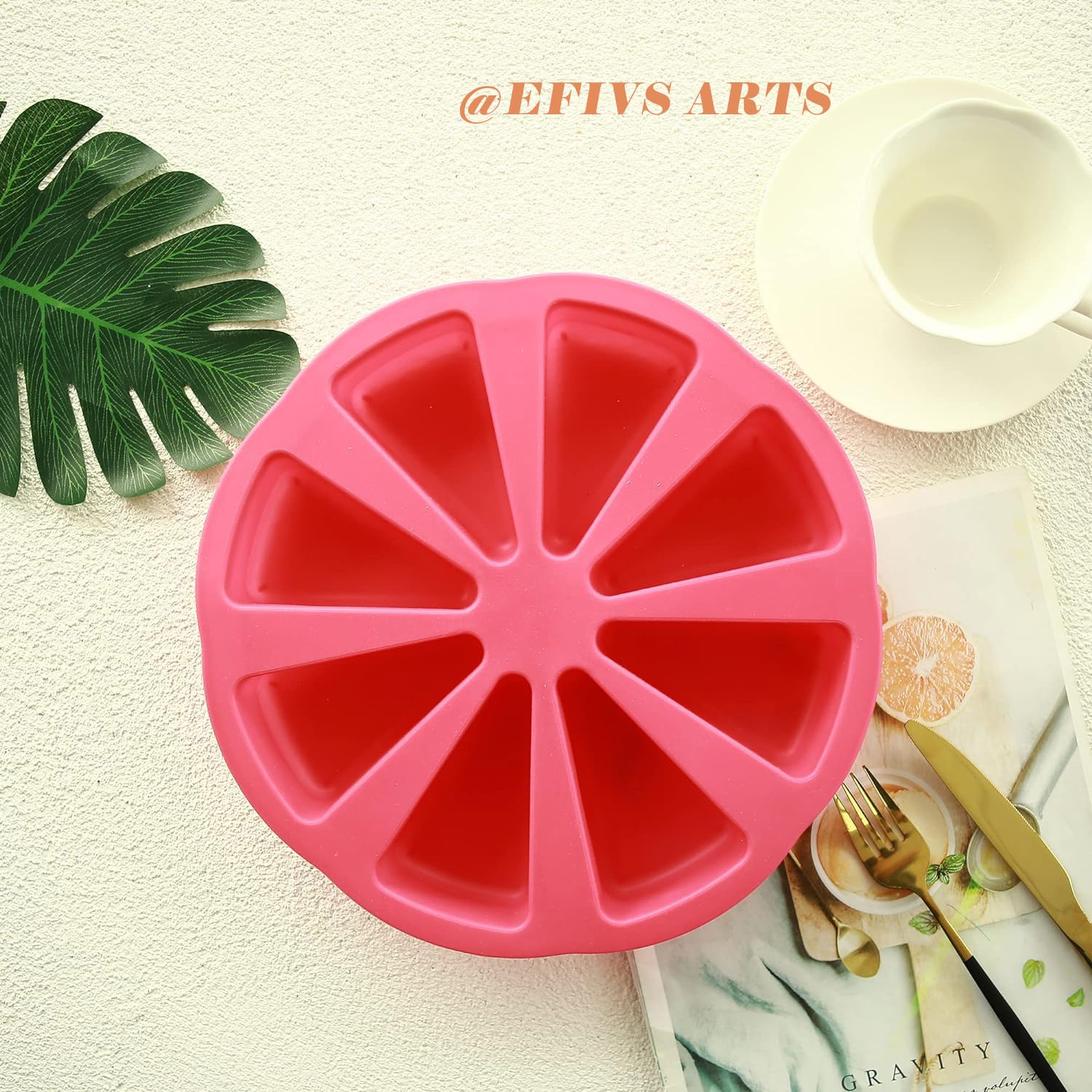 EFIVS ARTS 8 Cavity Cake Slice Mold Scone Pan Mold Pizza Slice Baking Mold Cornbread Mold Mousse Cake Pizza Mold Triangle Soap Mold