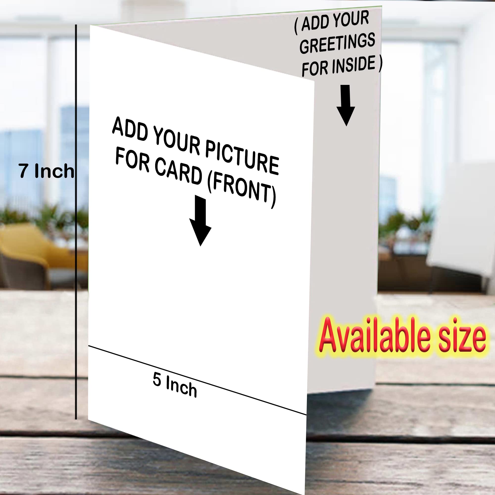 Personalized Greeting Cards with Envelopes - Customized Birthday Cards, Print Photo, Text, Note of Your Choice - Custom Thank You Cards for Christmas, Thanksgiving, or Invitations - USA Made