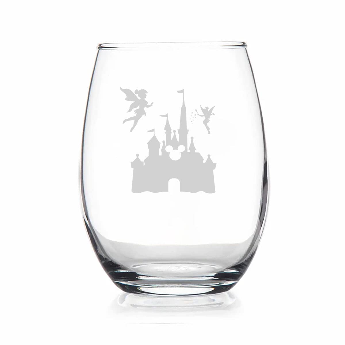 Disney Castle Deep Etched Wine Glass Magic Kingdom Disneyland - Wine Glass Disney - Disney Castle - Gift Wine Glass