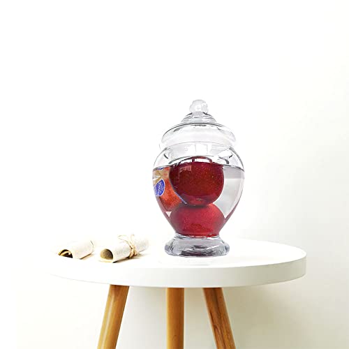 Livejun Glass Apothecary Jars 45 Ounce Decorative Candy Cookie Jars ,Clear Elegant Storage Jar with lids Canisters Sets for the Kitchen Wedding Home Centerpiece Candy Buffet Set of 2
