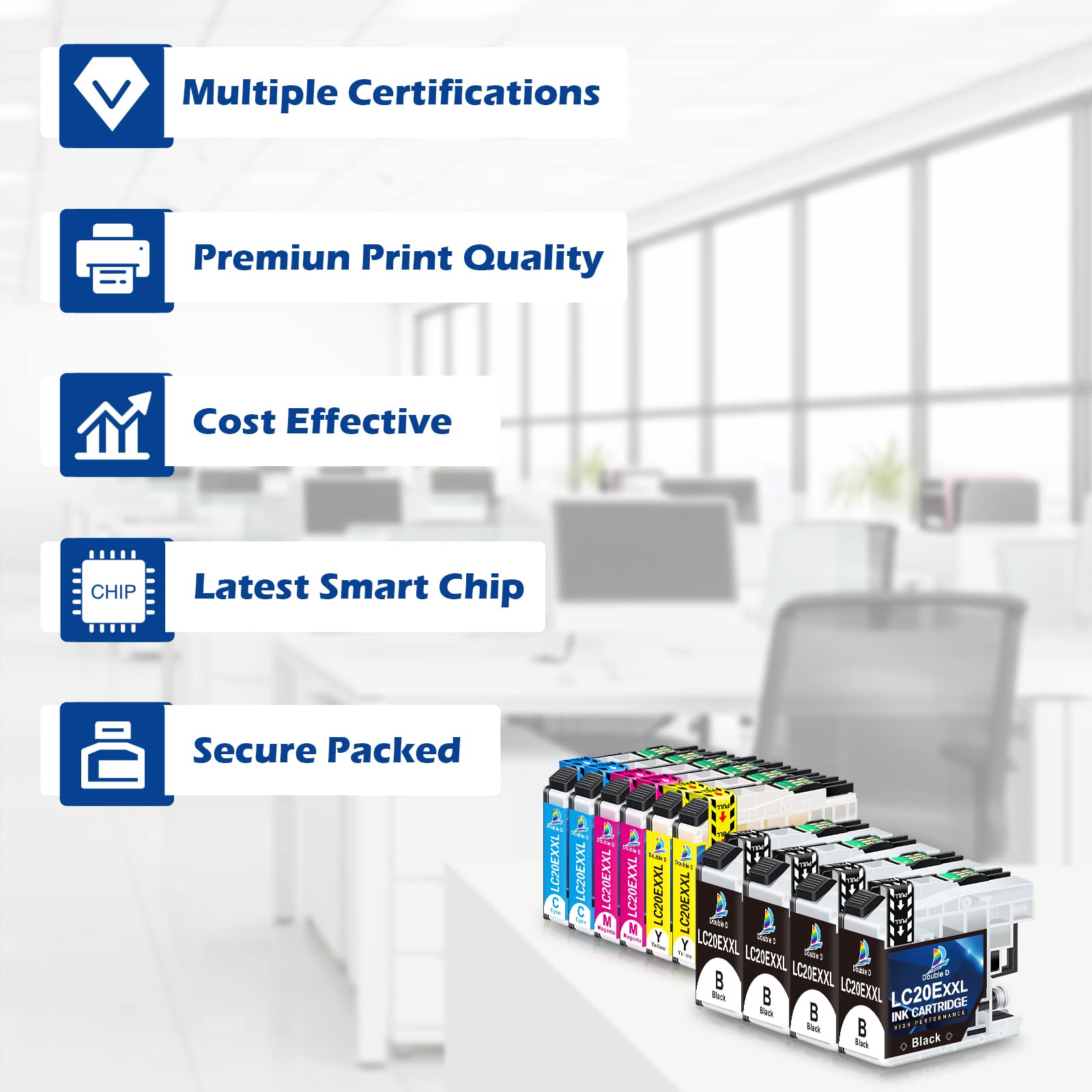 DOUBLE D Compatible Canon 220 221 Ink Cartridges Replacement for Canon PGI-220 PGI220 CLI-221 CLI221, Work with PIXMA MX860 MX870 MP560 MP550 MP540 MP620 MP640 IP3600 IP4600 IP4700, 15 Pack