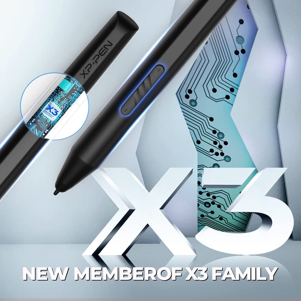 Drawing Tablet with Screen - XP-PEN Artist 2nd Pen Display Computer Graphics Tablet with Battery-Free X3 Stylus (15.4 inch, Black)