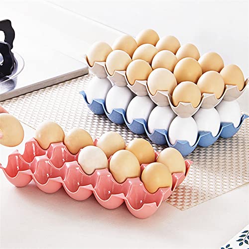 Egg Basket 24/15 Grid Hen Refrigerator Egg Storage Box Practical Creative Eggs Holder Plastic Tray Stackable Eggs Shelf Case Organizer