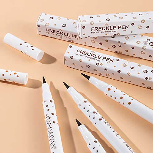 Freckles Pen, 2 Color Natural Freckles Makeup Pens Waterproof Long-Lasting Quick-Dry Pen, Natural Like-real Makeup, Easy Makeup Tool For a Natural Sun-kissed Makeup, Light Brown&Natrual Coffee