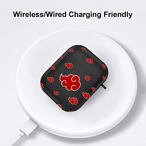 Phragmize for Airpod 1/2 Generation Case Anime with Red Cloud Lanyard Keychain, Cool Cartoon Cute Design Anime Airpods 2nd 1st Generation Case Cover Unique TPU Process Soft Cover for Apple AirPod 2&1