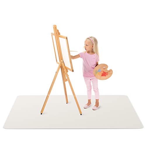 Super Jumbo Splat Mat – 60” x 60” Extra Large Waterproof and Washable Protective Mess Mat for Floors and Tables During Arts Crafts Painting Playtime and Mess Play (Grey, Jumbo- 5ft x 5ft (60" x 60"))