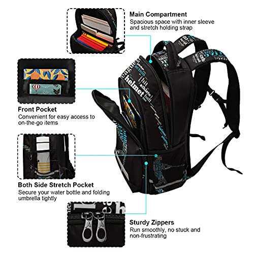 Glaphy Baseball Backpack Laptop School Bag Lightweight Daypack Bookbags for Men Women Teens Kids