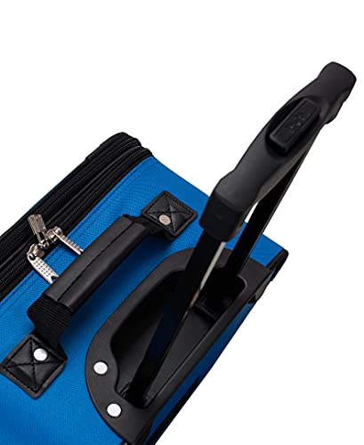 Rockland Fashion Softside Upright Luggage Set,Expandable, Blue, 2-Piece (14/19)