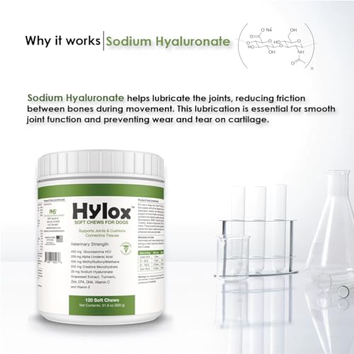 Pet Health Solutions Hylox Soft Chews for Dogs - Supports Joints & Cushions Connective Tissues - Glucosamine - Alpha Linolenic Acid - Creatine -120 Soft Chews