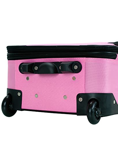 Rockland Journey Softside Upright Luggage Set, Expandable, Pink, 4-Piece (14/19/24/28)