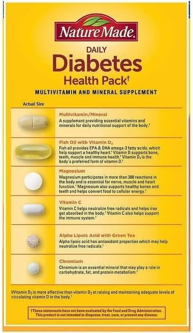 Nature Made Diabetes Health Pack, Pack of 1, 60 Packets Each Pack