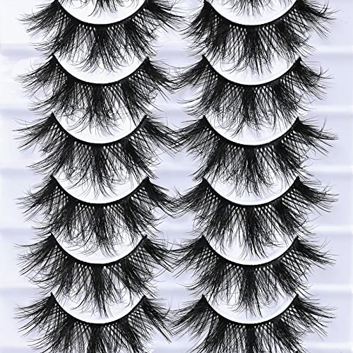 FARRED Fluffy Eyelashes 8D Faux Mink Lashes Wispy Eyelash Natural Look Short Fake Eye Lash Pack Full False Lash 10 Pairs (Z02|12-18MM)