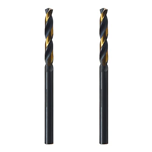 MAXTOOL 5/32" 2pcs Identical Screw Machine Drills HSS M2 Twist Stub Drill Bits Black & Bronze Fully Ground Straight Shank Short Drills; SMF02H10R10P2