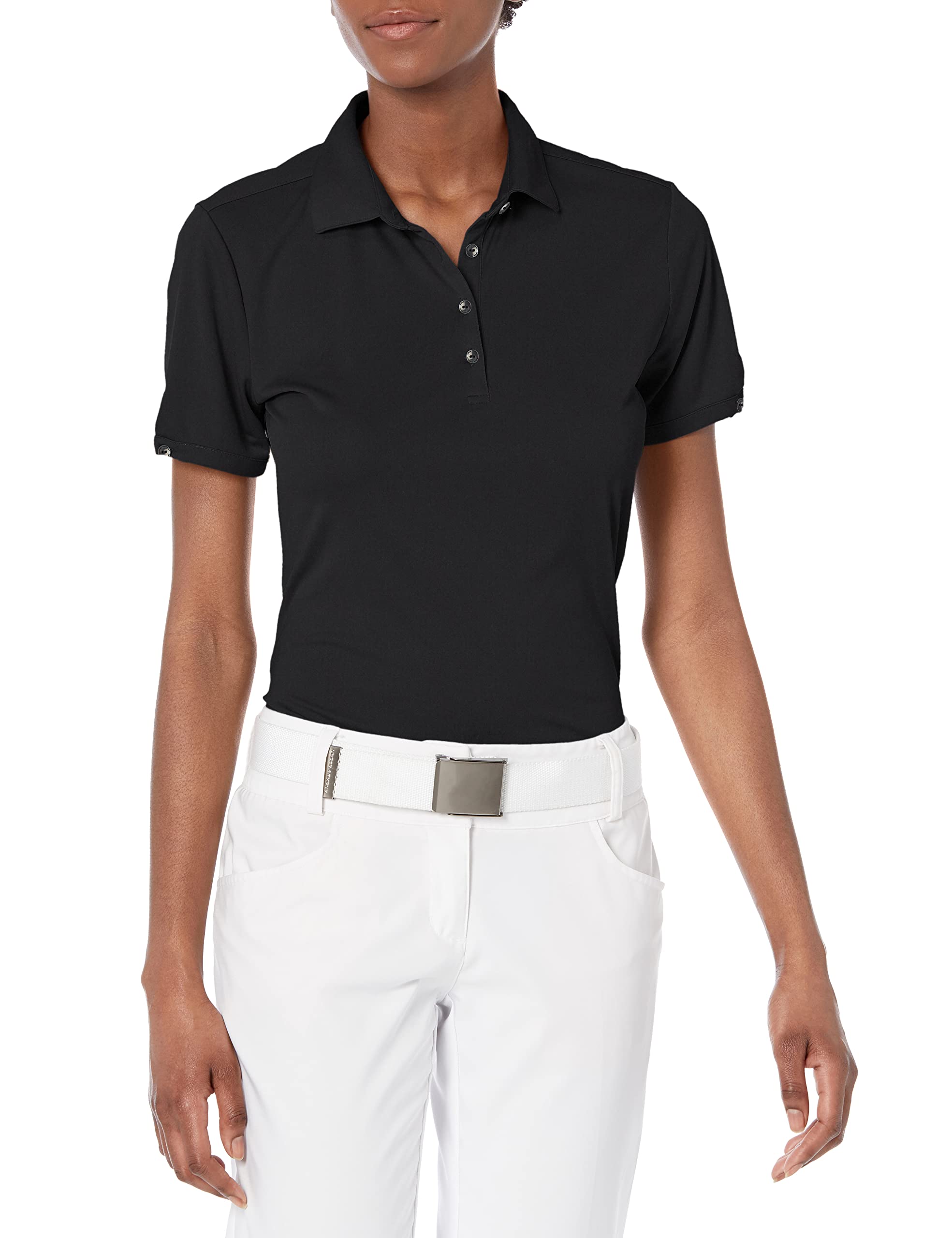 Greg Norman Collection Women's ML75 2Below S/S Polo, Black, Large