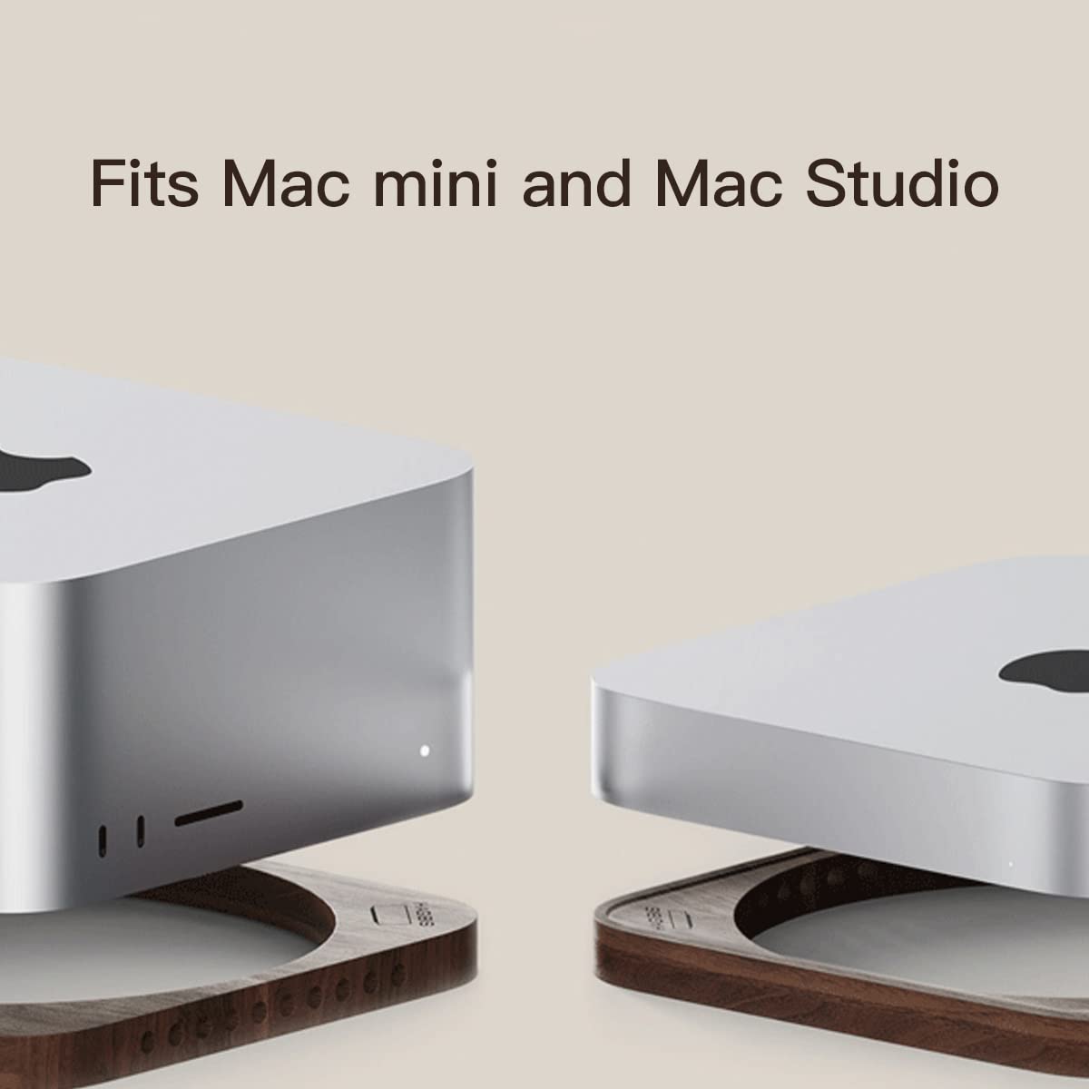 Energy Planet Wooden Desktop Stand for Mac Mini and Mac Studio,Handmade Dust-Proof Cooling Heat Disspation Mac Mini and Mac Studio Stand (Wooden)