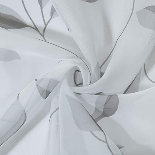 LOFT LIVING Tandem Leaf Indoor/Outdoor Grommet Curtain Panel 54" x 84" in Grey