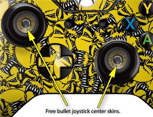 WraptorSkinz Decal Style Vinyl Skin Wrap compatible with XBOX One Original Wireless Controller Scattered Skulls Yellow - (CONTROLLER NOT INCLUDED)