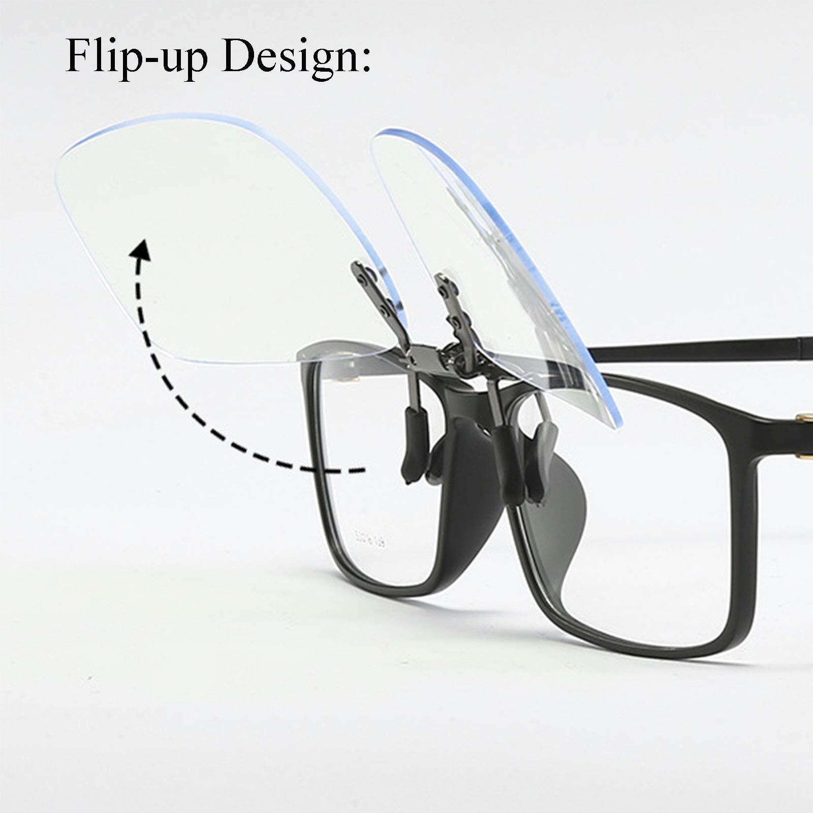 FF FRAZALA Clip On Blue Light Blocking Glasses Over Prescription Glasses Unisex Anti Blue Ray Glasses for Eye Protection (Two Pack)