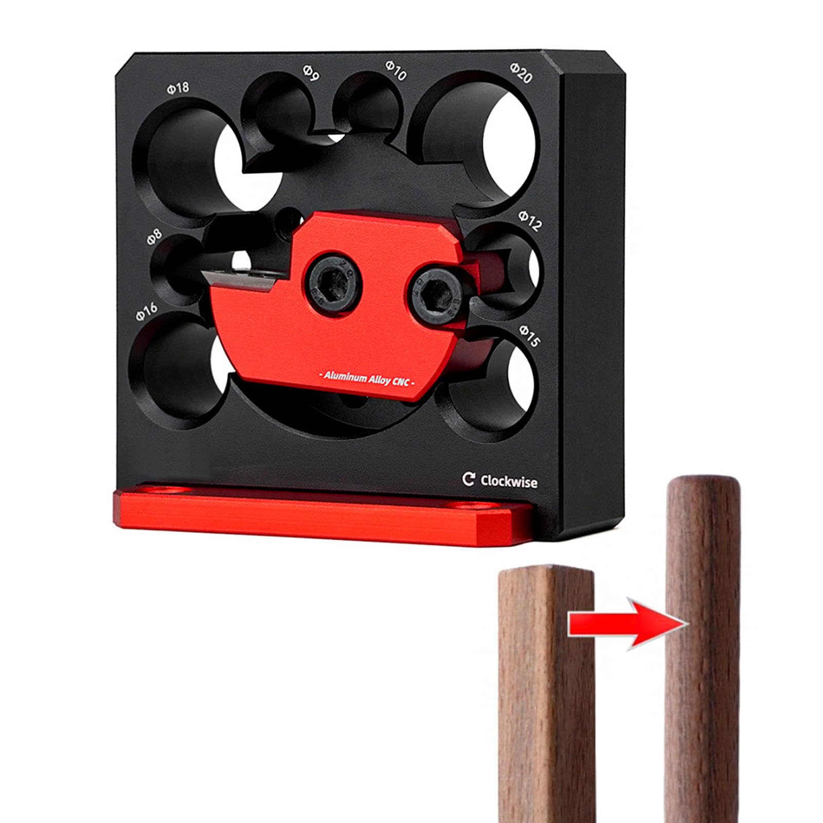 Dowel Maker Jig Kit, High Speed Carbide Inserts Dowel Maker, Metric 8mm to 20mm Dowel Maker, Woodworking Electric Drill Milling Dowel Round Rod Auxiliary Tool (Metric 8 Holes)