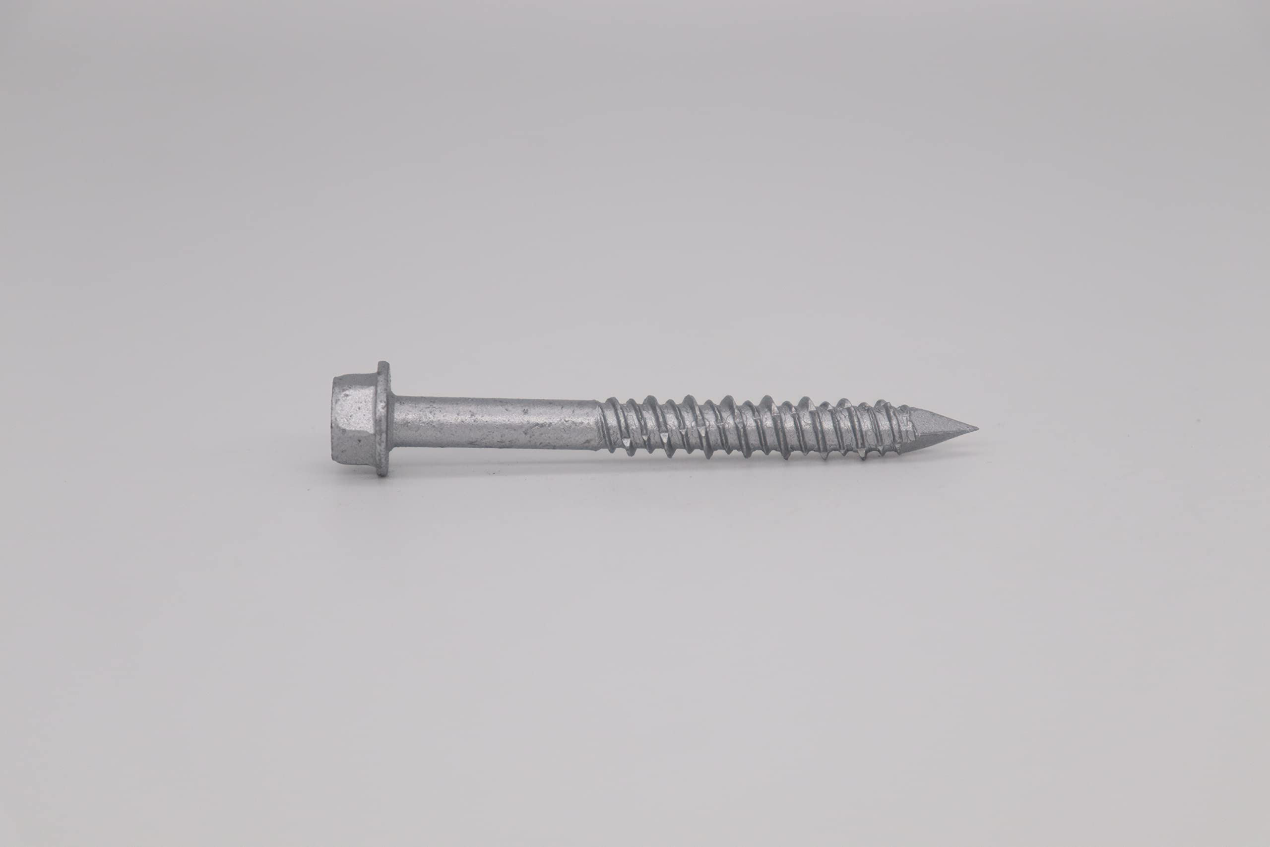 HLAFIX Fastener SS410 1000hrs Anti-Rust Silver Ruspert Coating Concrete Screw 1/4βx2-3/4β, Hex Washer Head, Diamond Point, 12pcs in Blister Package
