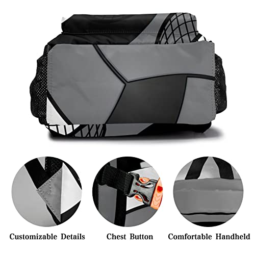 Personalized Sports Volleyball Grey with Name Text Custom Backpack for Sport Camping Picnic