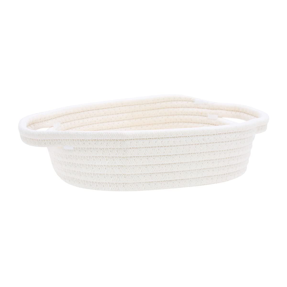 HNBQMX 5-Piece Rectangular Storage Basket Set-Natural Cotton Rope Woven Baskets for Organizing, Small Basket with Handles for Shelves, Dog Toy Baskets, Basket for Storage, Bathroom Storage Bin